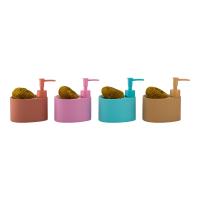 China Utility Sink Caddy and Kitchen Utensil Caddy Polyresin Soap Dispenser with Cleaning Ball on Top Tray for sale