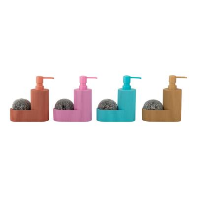 China 2N1 Polyresin Soap Dispenser with Cleaning Ball on Side Tray Lotion Dispenser for sale