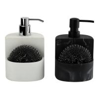 China 2N1 Sand stone soap dispenser with marble print and cleaning ball utensil caddy kitchen lotion dispenser for sale