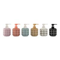 China Sandstone bathroom accessories set round shape with big checker foam soap dispenser for sale