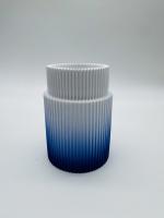 China Polyresin bathroom set ombre blue resin soap bottle soap dispenser tumbler soap dish for sale