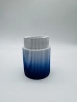 China Polyresin bathroom set ombre blue resin soap bottle soap dispenser tumbler soap dish for sale