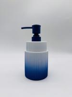 China Polyresin bathroom set ombre blue resin soap bottle soap dispenser tumbler soap dish for sale