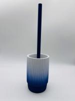 China Polyresin bathroom set ombre blue resin soap bottle soap dispenser tumbler soap dish for sale