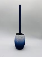 China Ombre blue polyresin bathroom set resin hand soap dispenser tumbler soap dish toilet brush holder for sale