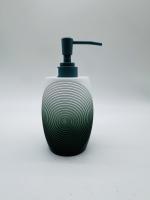 China Ombre green polyresin bathroom set resin hand soap bottle bath kit household item tumbler soap dish bowl brush for sale