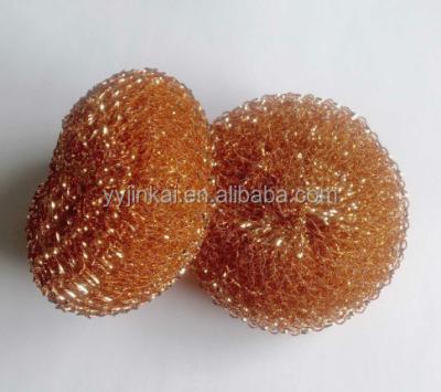 China 25g Pure Copper Steel Scourer Cleaning Balls - 2-Piece Kitchen Scrubber Set for Tough Stain Removal for sale