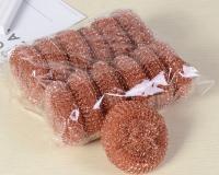 China Spiral Copperized Stainless Steel Scourer Kitchen Cleaning Ball 18g Weight 0.20mm Wire Diameter 12-Piece Set for sale