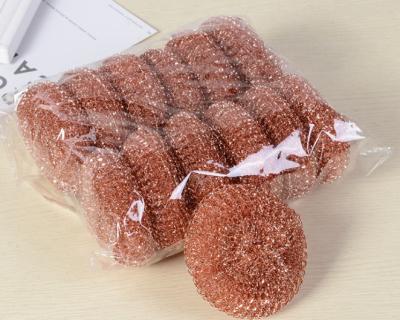China Spiral Copperized Stainless Steel Scourer Kitchen Cleaning Ball 18g Weight 0.20mm Wire Diameter 12-Piece Set for sale