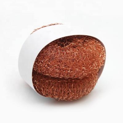 China 25g Pure Copper Wool Wire Mesh Scrubber Scourer - 80mm Diameter Eco-Friendly Kitchen Cleaning Pads for sale