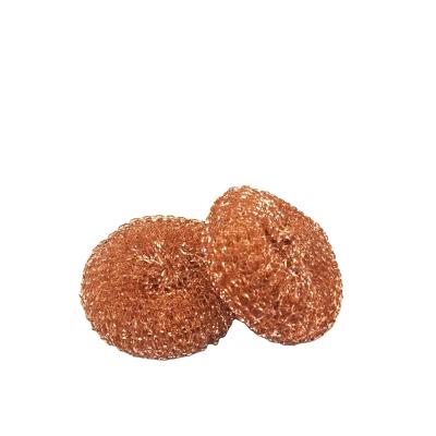 China 20g Bulk Pure Copper Wool Wire Mesh Scrubber Scourer - 80mm Diameter, 300pcs/Carton for Kitchen Cleaning for sale