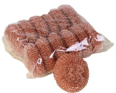 China Pure Copper Wire Spiral Scourer Kitchen Cleaning Ball 18g with 0.20mm Wire Diameter for Tough Stain Removal for sale