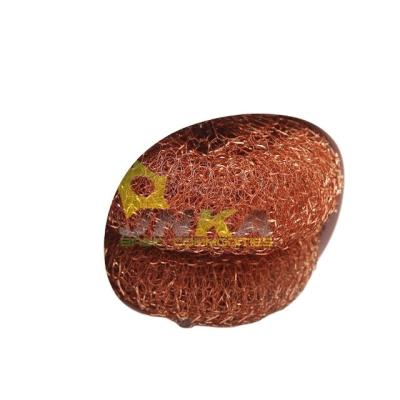 China 25g x 2pc High Quality Copper Mesh Scourer - Flat & Round Cleaning Balls for Kitchen Pots and Pans for sale
