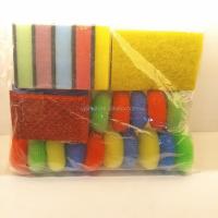 China JK-SY-023 Kitchen Cleaning Set with 15 Plastic, 5 Sponge, 6 Nylon & 4 Non-Scratch Scourers for Dish Washing for sale