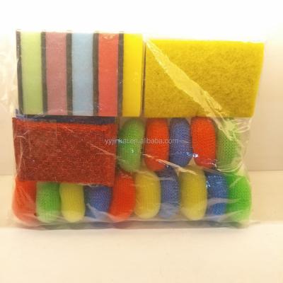 China JK-SY-023 Kitchen Cleaning Set with 15 Plastic, 5 Sponge, 6 Nylon & 4 Non-Scratch Scourers for Dish Washing for sale