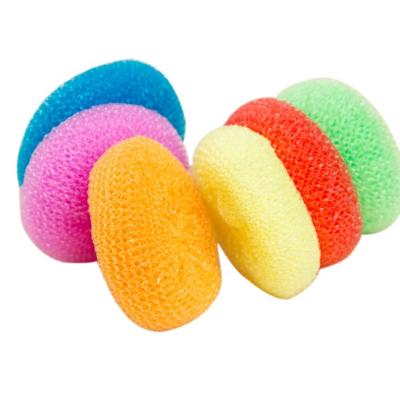 China 80mm Plastic Mesh Scourer Cleaning Ball 7g PP Material Multi-Color Kitchen Scrubber for sale