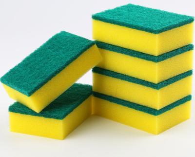 China Double-Side Rectangle Sponge Kitchen Scouring Pad 10pcs Pack, 70×58×40cm Carton Size, Eco-Friendly Cleaning for sale