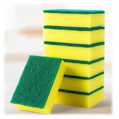 China JNKA 5-Piece PU Sponge Scouring Pads - Yellow/Green Dish Washing Scrubbers 20x10cm Kitchen Cleaning Tools for sale