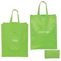 China foldable OEM handled 50x2.5cm 80gsm Green Non Woven Bag for sale