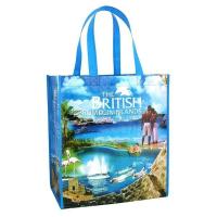 China Recycled Bottle 30x40x15cm 110gsm Woven RPET Bag for sale