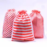 China Christmas 120x0.4cm OEM PE 20cm Camouflage Drawstring Bag for sale