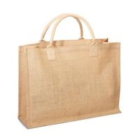 China Burlap Reusable 40x14x34cm 390gsm Jute Shopping Bag for sale