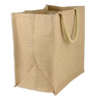 China Burlap Reusable 40x14x34cm 390gsm Jute Shopping Bag for sale