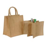 China Packing 6 Bottle Wine 27x18x30cm Burlap Shopping Bag for sale