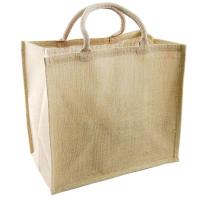 China Women Beach Medium Handled 50cm Jute Shopping Bag for sale