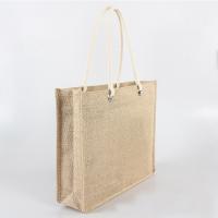 China Shopping Natural Color 30xx12x30cm 380gsm Jute Grocery Bags for sale