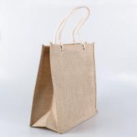 China Shopping Natural Color 30xx12x30cm 380gsm Jute Grocery Bags for sale