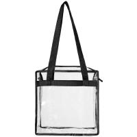 China Colored Plastic Handle Tote 30x10x37cm CMYK PVC Pencil Bag for sale
