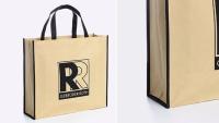 China Solid Gold Logo CMYK OEM 120gsm Non Woven Paper Bag for sale
