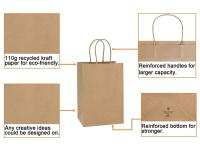China Brown Kraft 200gsm CMYK 26x12x33cm Non Woven Paper Bag for sale