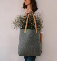China 300mm Grey Felt Handbag for sale