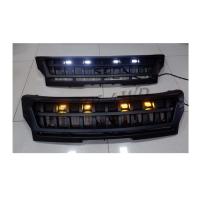 China Matte Black Front Grill Mesh With White Amber LED Lights Car Accessories for sale
