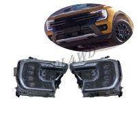 China Smoke Black Purple Horn Headight 4x4 Driving Lights For Ranger T9 XL XLT XLS Upgrade To Wildtrak for sale