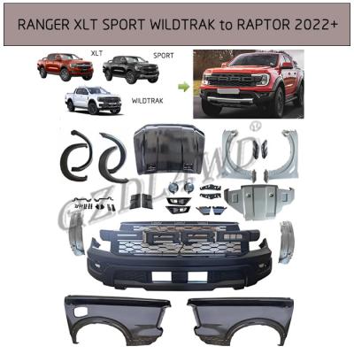 China Purple Horn Conversion Upgrade Body Kit For Ranger 2022 XLT Sport Wildtrak Upgrade To Raptor 1/1 for sale
