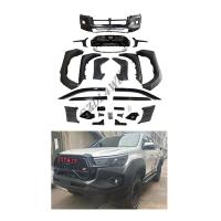China Purple Horn 4x4 Body Kits Grille Front And Rear Bumper Kits For Hilux 15-21 Modified To Gr Sport 2021+ With Light for sale