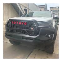 China Purple Horn 4x4 Body Kits Grille Front And Rear Bumper Kits For Hilux 15-21 Modified To Gr Sport 2021+ With Light for sale