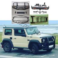 China Black Paint 4x4 Steel Car Front Bumper For Jimny 2019+ Front Bull Bar Bumper for sale