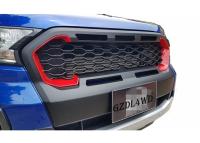 China Simple Front Grill Mesh / 2019 Ranger Wildtrak MK3 Matte Black Grille With Silver Red Plastic Insert for sale
