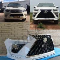 China Toyota Hilux Revo Rocco Auto Front Bumper Face Body Kits Upgrade To Lexus 570 for sale
