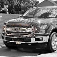 China Led Lights Abs Front Grill Mesh For Ford f150 2018 2019 Pickup Offload for sale