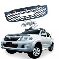 China Mesh Cover Exterior Replacement Front Grill Mesh Abs Black For Toyota Hilux Vigo 2012+ for sale