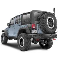 China Jeep JK Wrangler Guard Back Rear Bumper Bar With Spare Frame Black Powder Coated Steel for sale