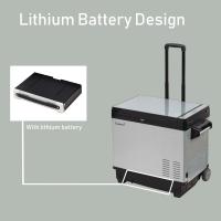 China Car Fitment 30L Portable Solar Fridge Refrigerator with Double Door and LFP Battery for sale