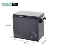 China Portable Handle Fridge for Truck CFC Free 50L Large Capacity DC 12V 24V Car Freezer for sale
