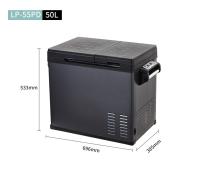 China Powerful 50L Dual Temperature Control Car Freezer Refrigerator for Camping Solar Powered for sale