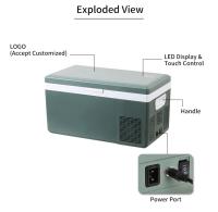 China Compressor Truck Fridge AC/DC Portable Refrigerator Small Cooler For Outdoor Camping for sale